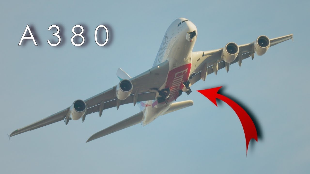 Airbus A380 Landing Gear Deployment Super Close UP Action in flight at ...