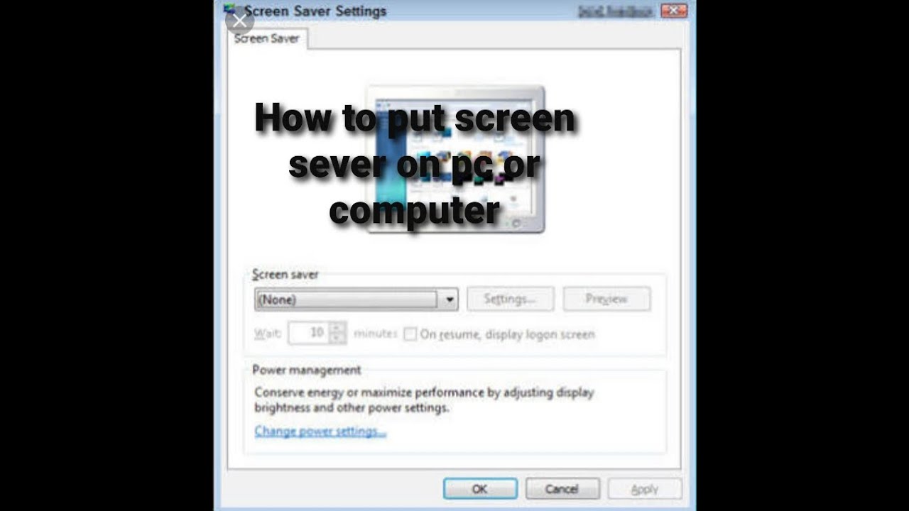 How to put screen sever on PC or computer - YouTube