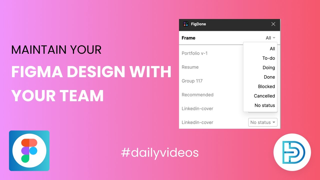 Maintain your figma file || Update your frame with status || Figma Tips || Best Figma Plugin ...
