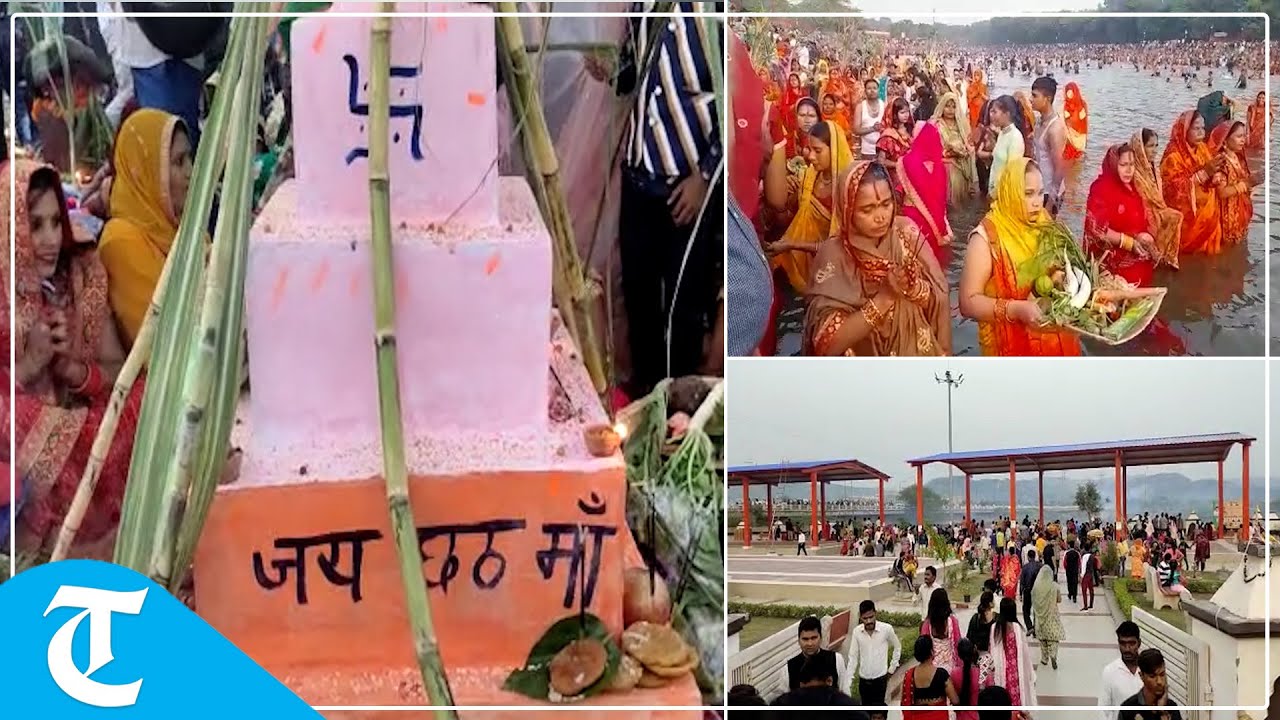 Chhath Puja: Devotees perform worship at Ghaggar River in Panchkula and ...