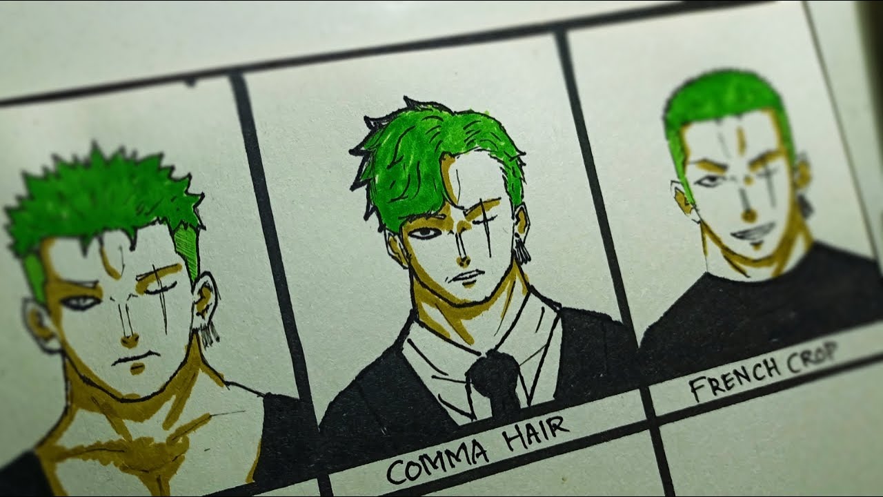How to Draw Zoro to some Hairstyles #drawing #art #gambaranime - YouTube
