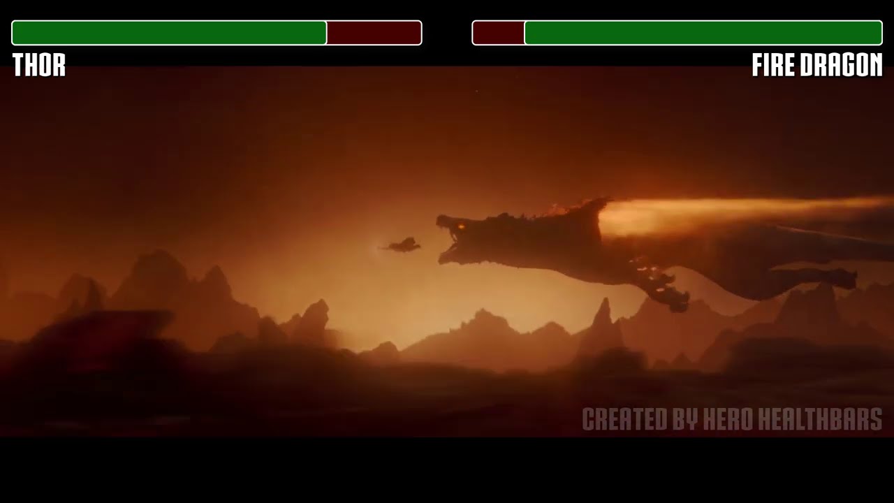 Thor vs. Fire Dragon fight WITH HEALTHBARS | HD | Thor: Ragnarok - YouTube