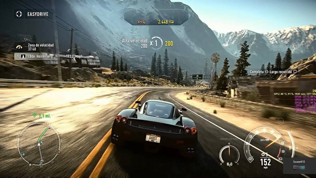 NFS Rivals PC - Max. Settings (+SweetFX)[w/ FPS Overlay] - YouTube