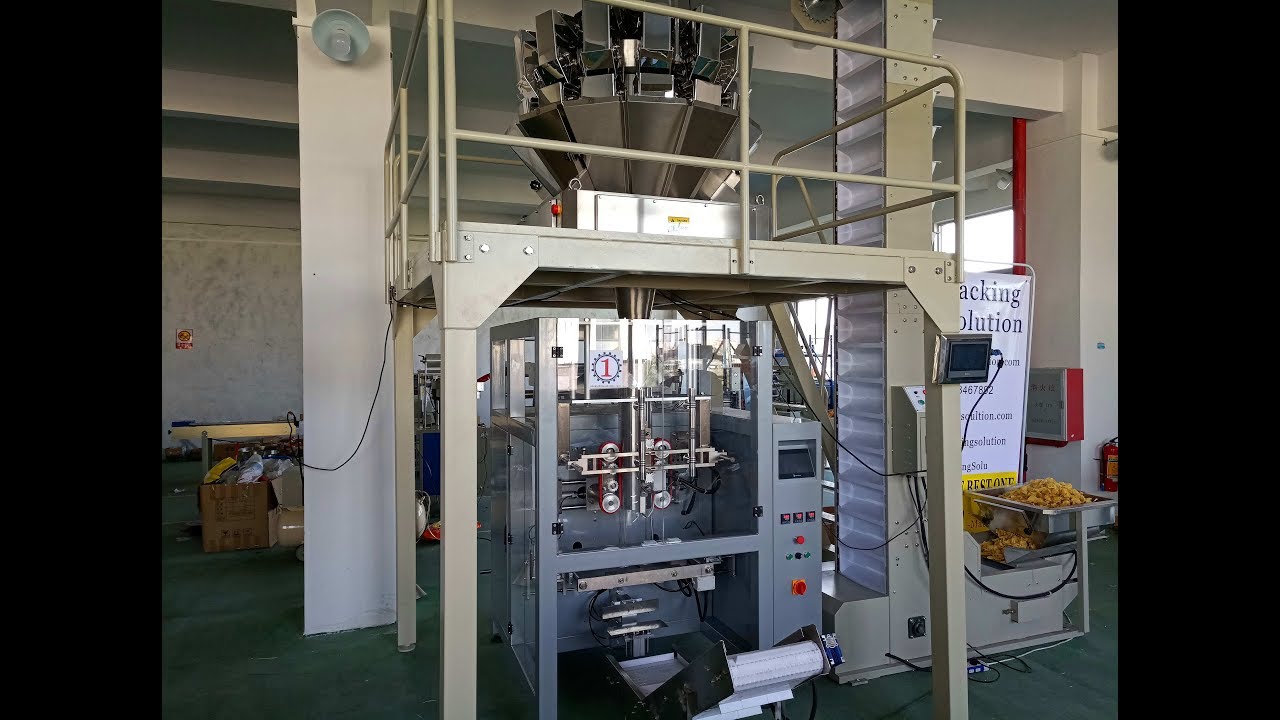 Full automatic packing and weighting system- model 720 packing machine & 14 multi heads weigher ...