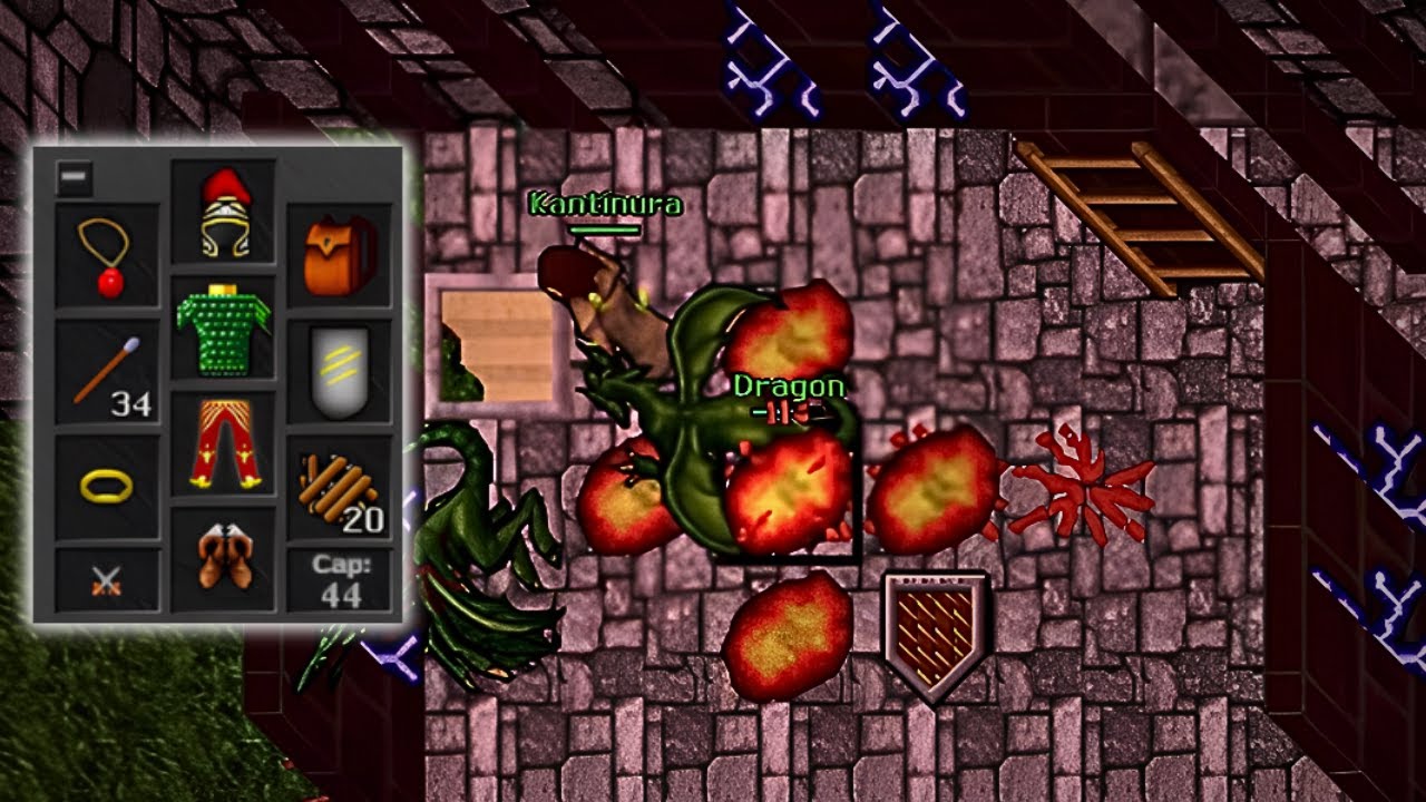 [TIBIA 7.1] Killing Dragon With Explosion Rune | Very Nostalgic - YouTube