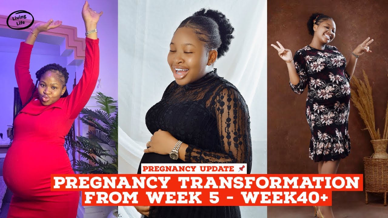 PREGNANCY TRANSFORMATION FROM WEEK 5 - WEEK 40+ | My pregnancy journey ...