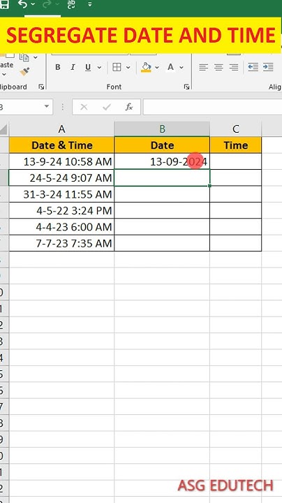 ♦️Date and Time Segregation in Excel♦️ #shotrs - YouTube