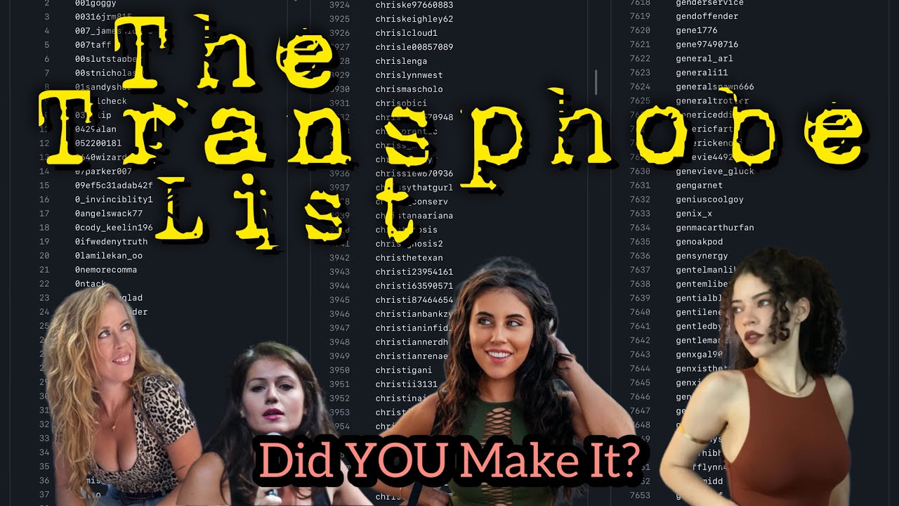 The Transphobe List! Did YOU Make It? Chrissie Mayr DID! Violet ...