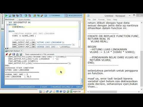 Membuat Function dalam PL/SQL Oracle - YouTube