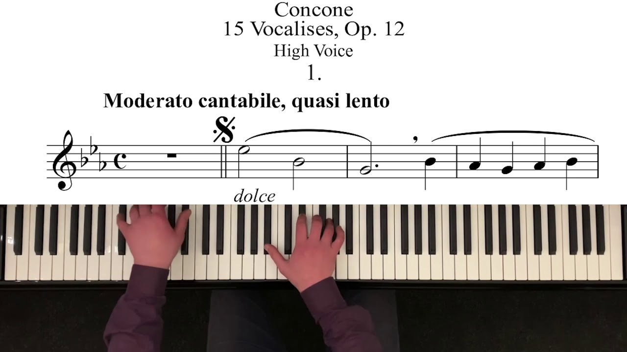 CONCONE - Vocalise 1 - Op. 12 (Playalong) - YouTube