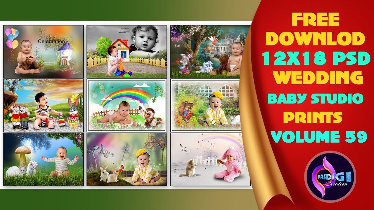 BABY STUDIO PRINTS (Part-01)VOL - 59,12x18 PSD | PASSWORD is in VIDEO ...