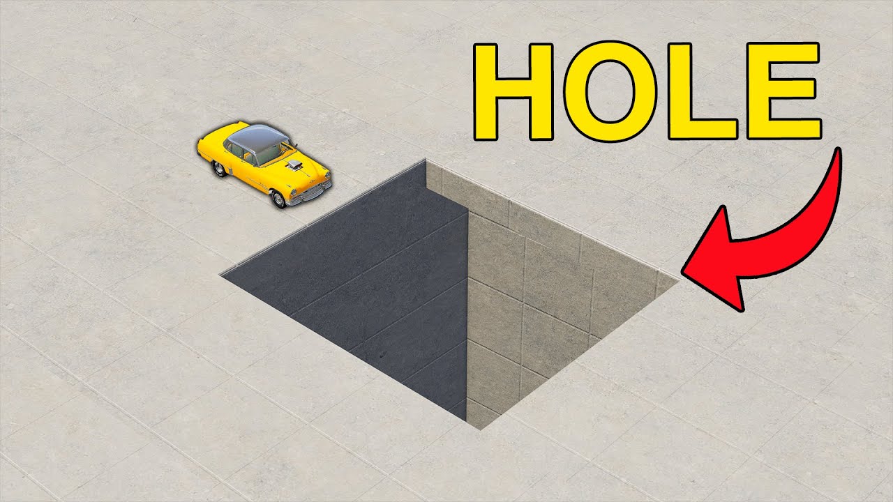 what will happened for cars dropped inside hole ! |BeamNG-Drive - YouTube