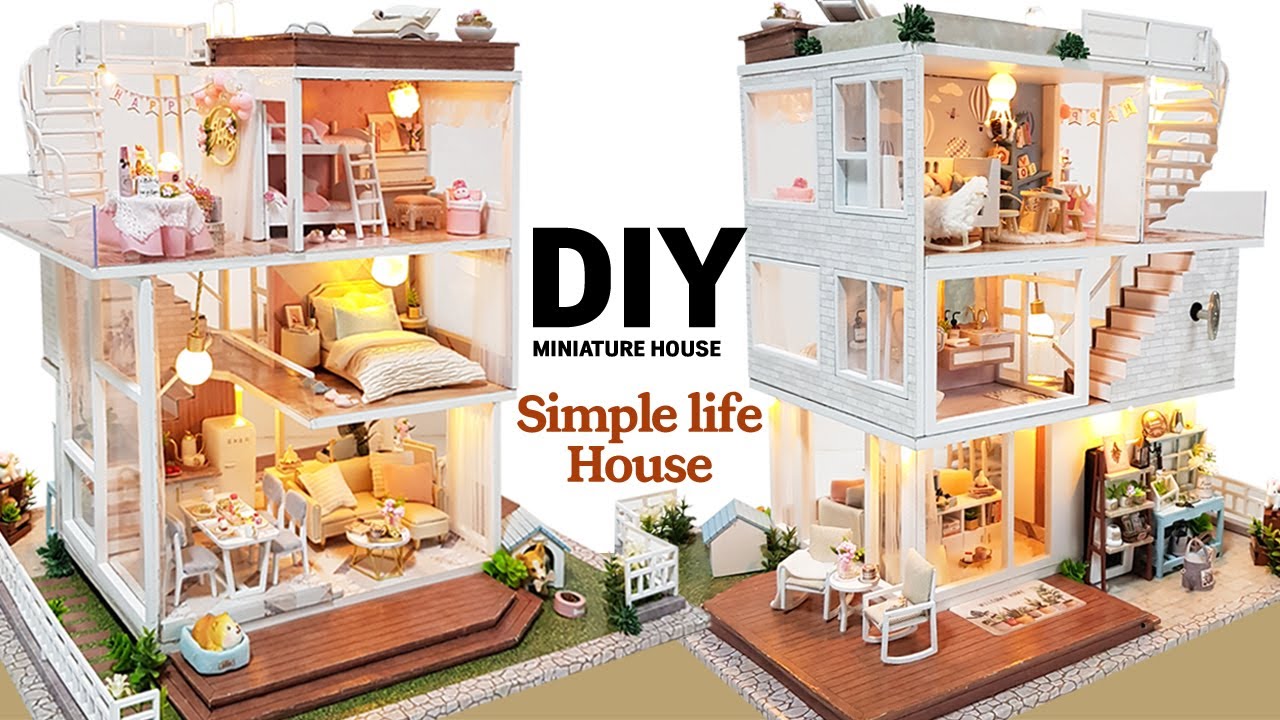 DIY Miniature Dollhouse KitㅣSimple life house 3Fㅣ심플라이프 3층ㅣ미니어처하우스ㅣ박소소 ...