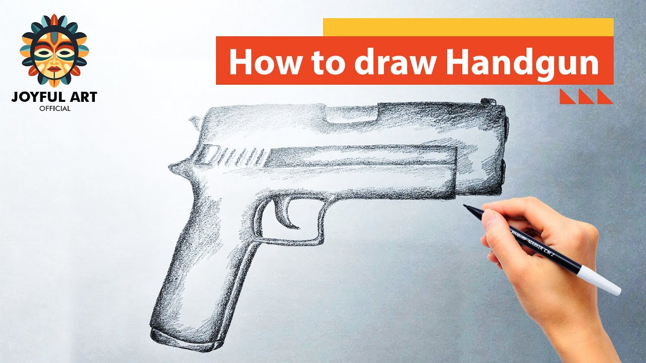 Sketch Stories | How to Draw Handgun Step by Step - YouTube