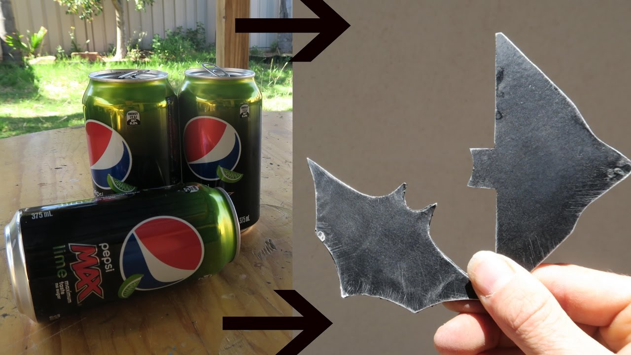 Homeless Batman Part 1: Making Batarangs from Old Cans - YouTube