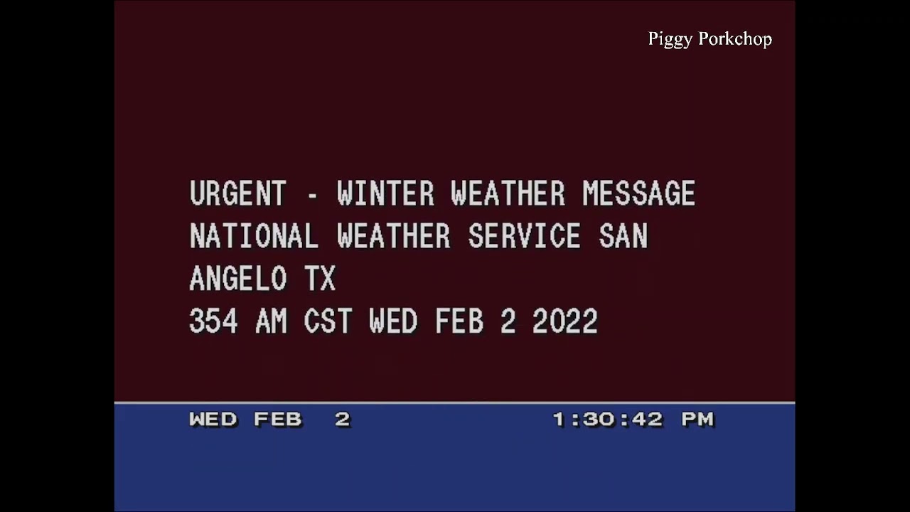 EAS Civil Danger Warning Central Texas for Major Winter Storm (Brown ...