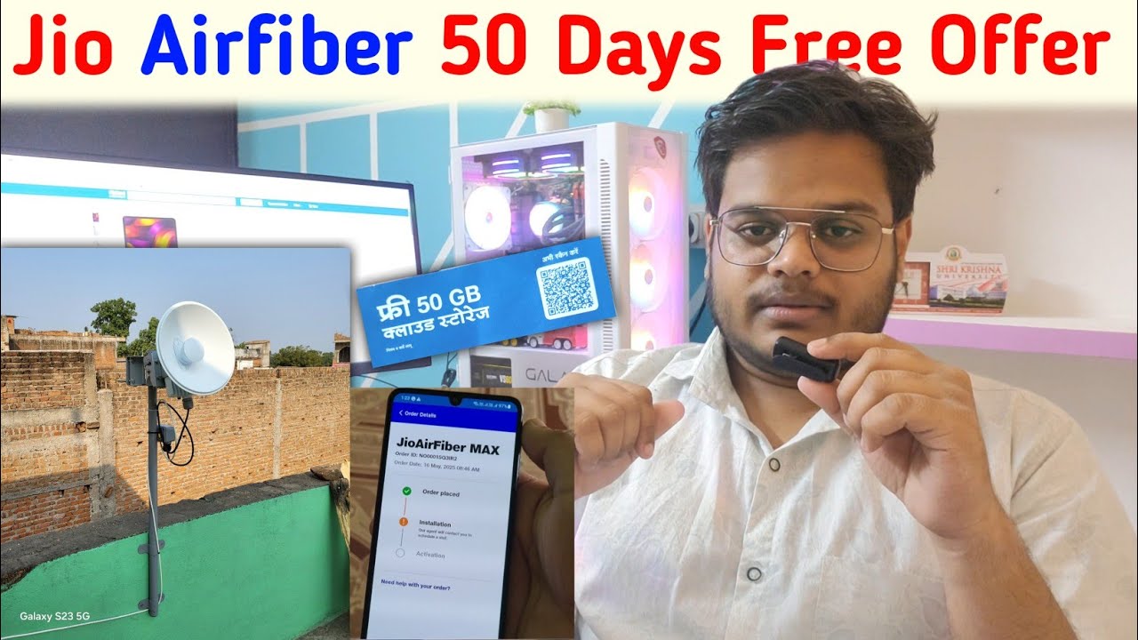 Jio Airfiber 50 Days Free Offer Unboxing 🥳 | Activation, Installation ...