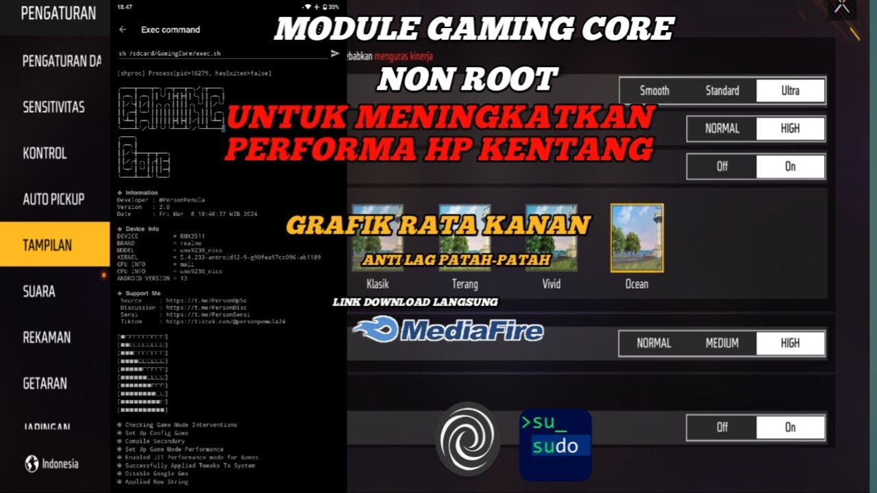 MODULE GAMING CORE NON ROOT UNTUK MENINGKATKAN PERFORMA HP KENTANG ANTI LAG PATAH PATAH !! - YouTube