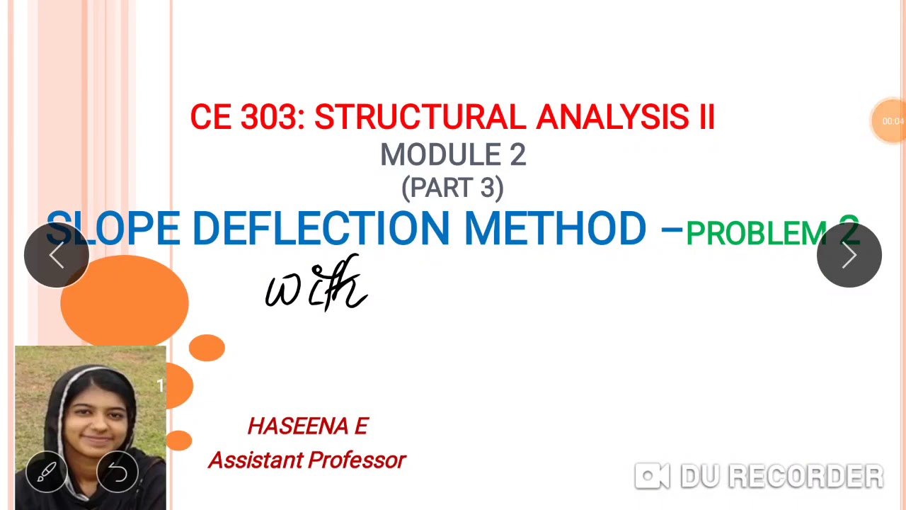 Slope deflection method- problem with settlements - YouTube