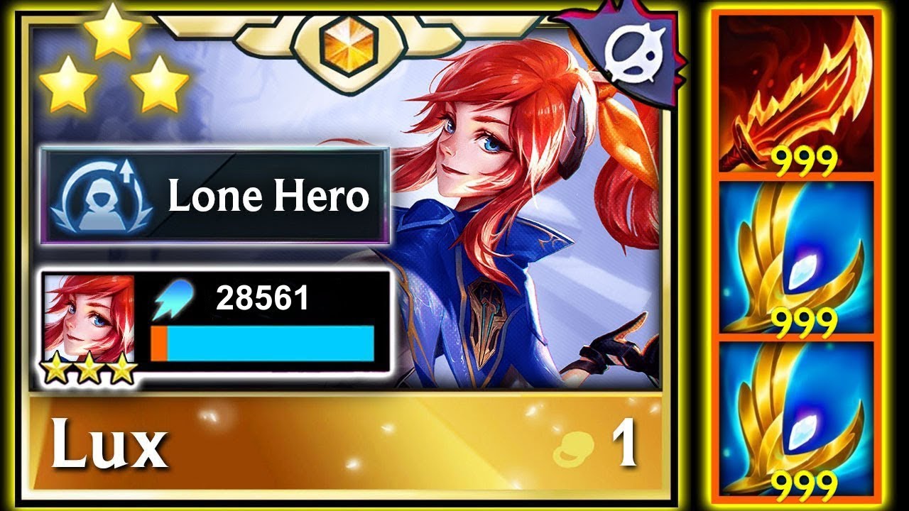 "Lone Hero + Mage Armor" Lux Carry Be Like !?⭐⭐⭐ | TFT SET 13 Arcane - YouTube
