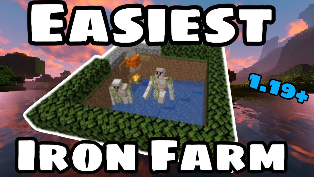 Easiest Iron Farm 1.19 Minecraft || Java , Bedrock , Pocket Edition ...