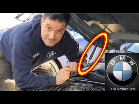 BMW 5 Series e60 e61 Bonnet Strut Replacement DIY - YouTube