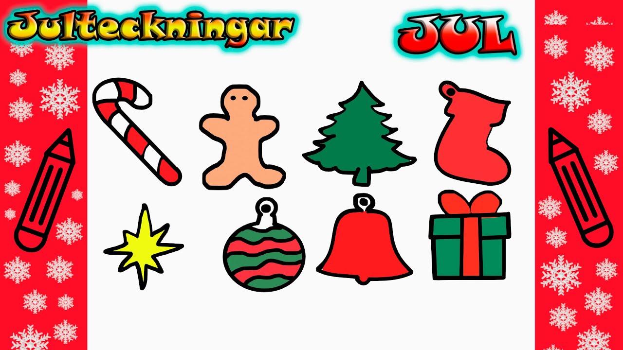 JULTECKNINGAR | Hur man ritar JULSAKER | Rita Det Själv | Lär dig att ...