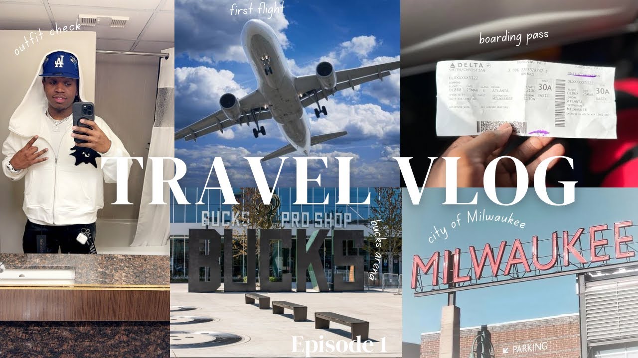 Ep 1 ( Travel Vlog ) 🎥 : First Time Flying ️ | First NBA Game ( Bucks ...