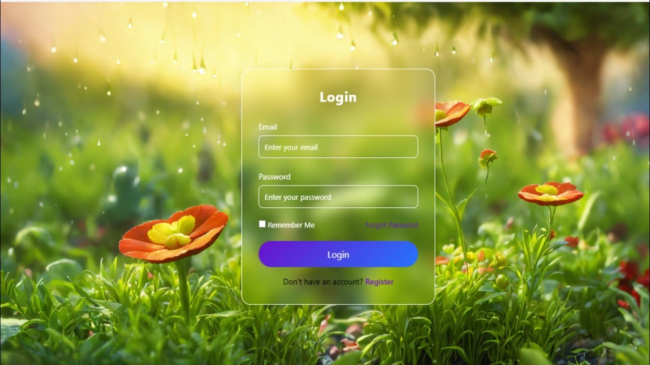 Nature + Glass UI Login Page 🤯 | Next Level HTML CSS Design - YouTube