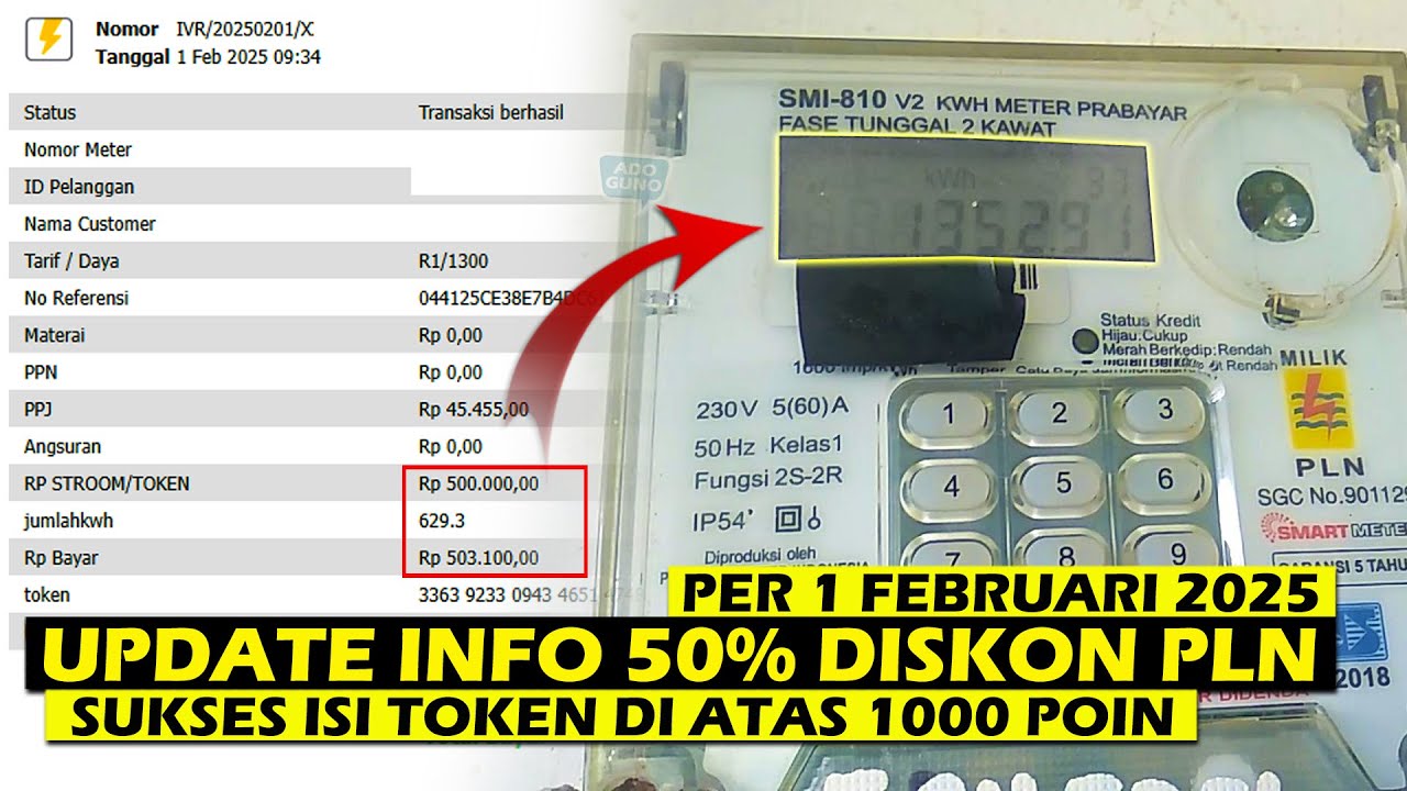 Update Pembelian Token Listrik PLN Bulan Februari 2025 Sukses Isi 500K ...