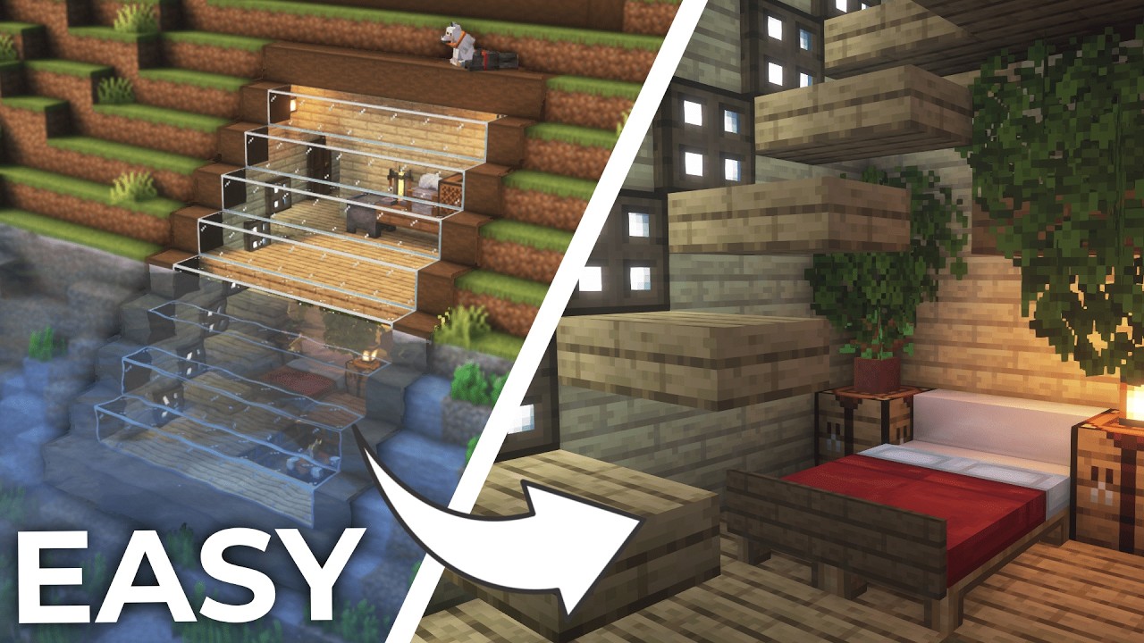 Minecraft EASY Underwater Survival House Tutorial 🐠 | How to Build #6 ...