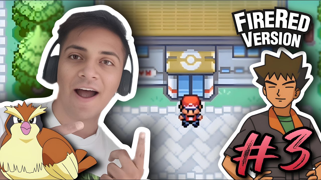 Let's Play Pokémon : FireRed - Part 3 - Pewter Gym Leader Brock! - YouTube