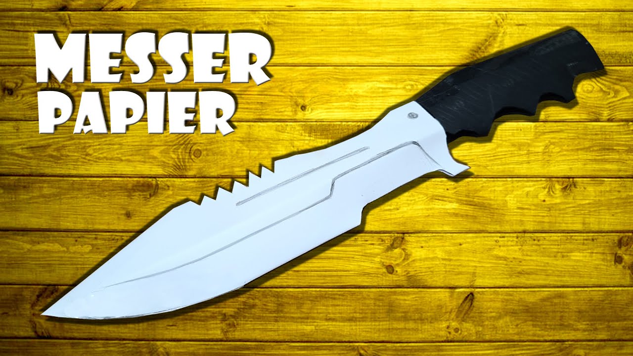 Messer selber machen Spielzeug Huntsman aus Papier basteln - paper ...
