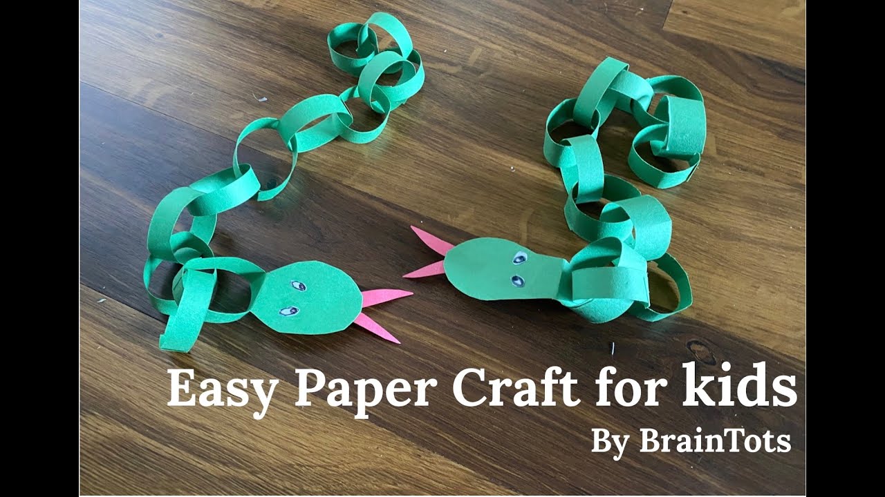 How to make a Paper Chain Snake | Easy Craft Ideas for Kids with ...