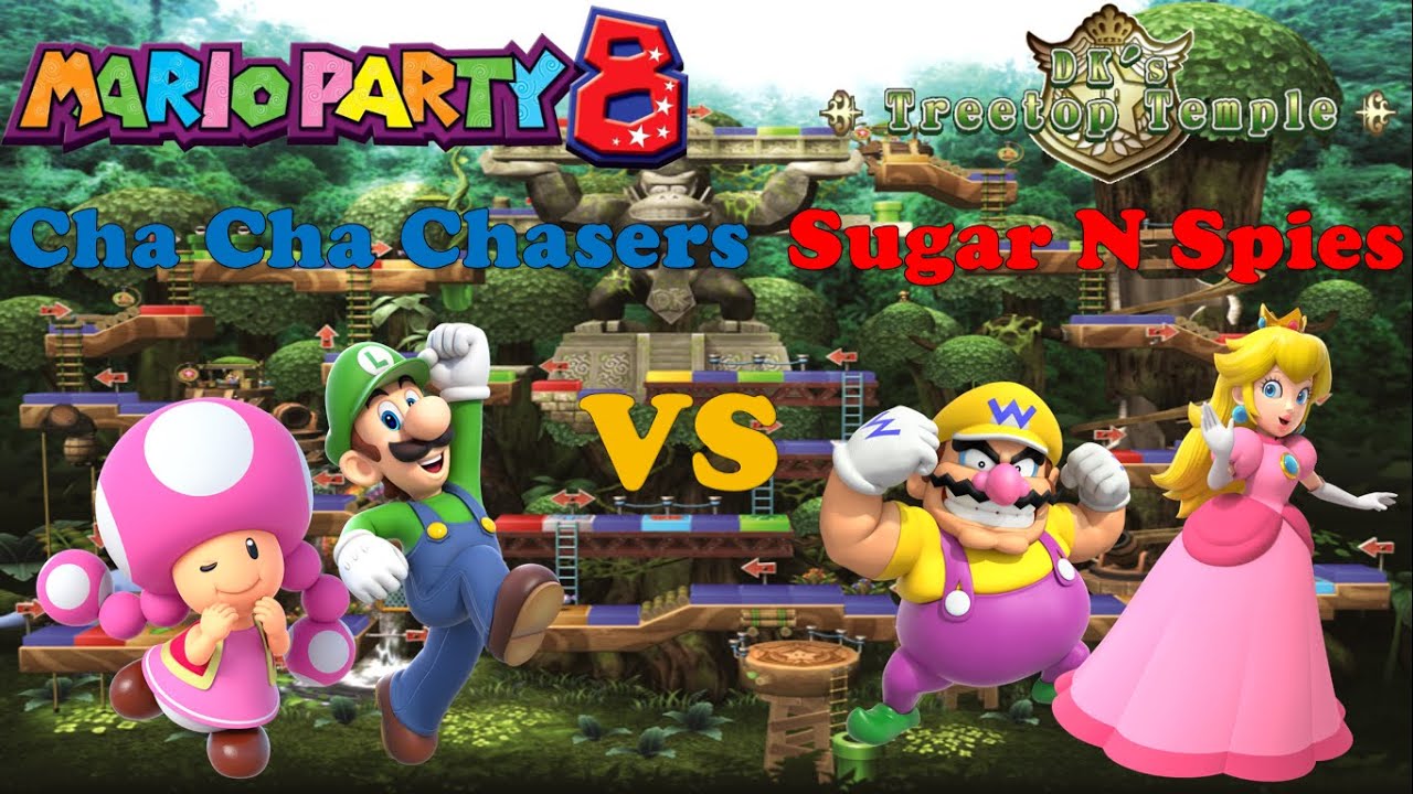 Mario Party 8 - Toadette and Luigi vs Peach and Wario - DK's Treetop ...