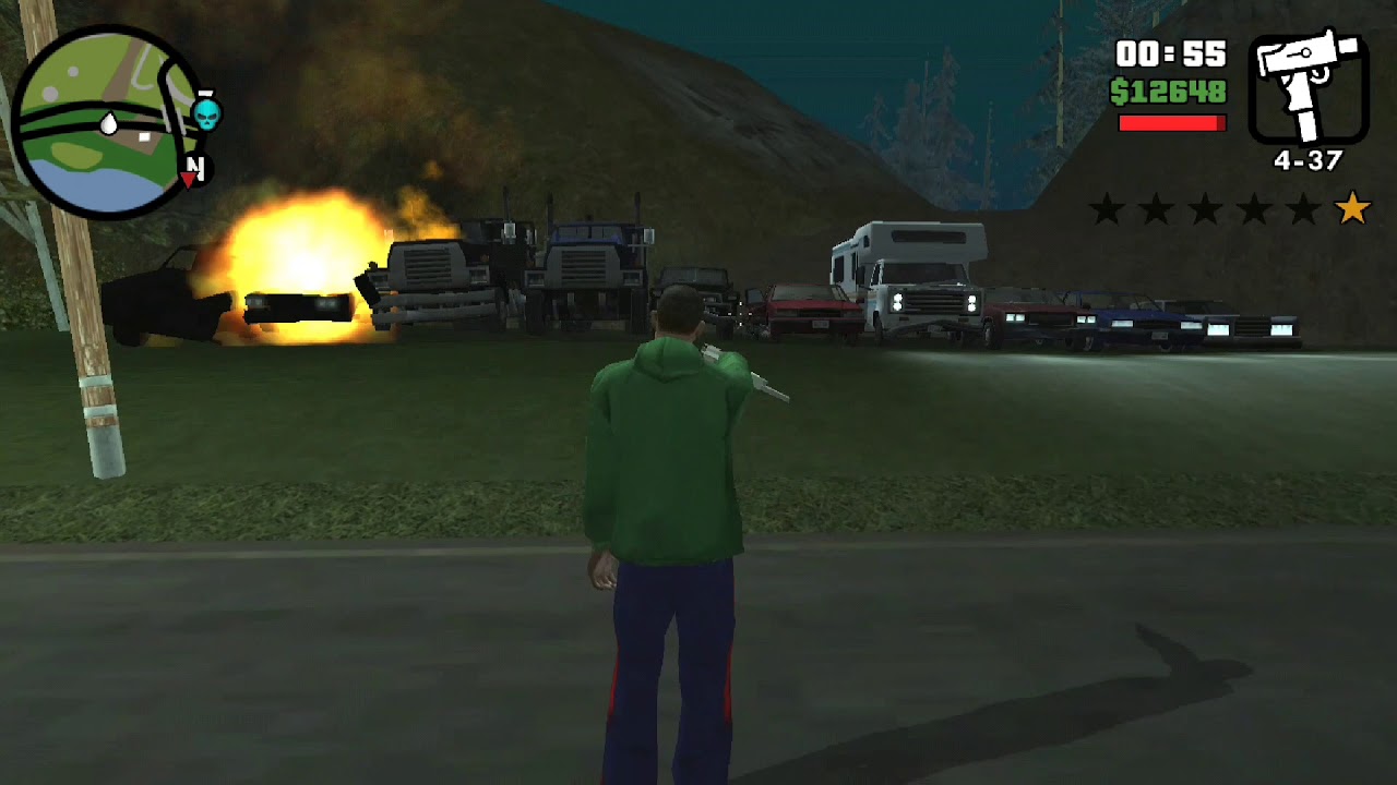 Grand Theft Auto: San Andreas 11 car explosion - YouTube
