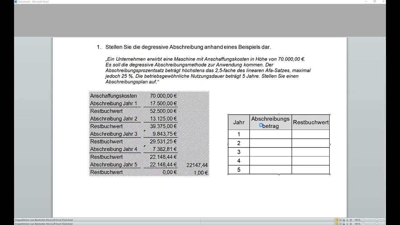 Abschreibungsmethoden, linear, degressiv und Leistungsabschreibung ...