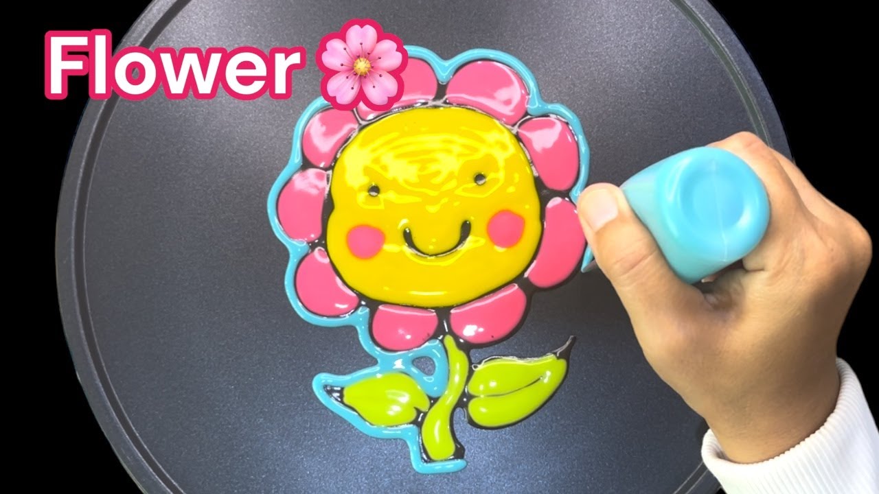 How to draw Flower Pancake - Flower Cartoon, Drawing, Cute, Pancake Art ...