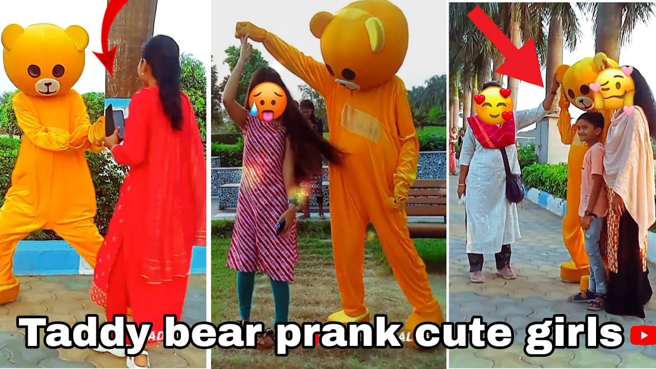 taddy bear prank in cute girls 🥰👀 viral taddy fun 😊 unlimited Masti 💫 ...