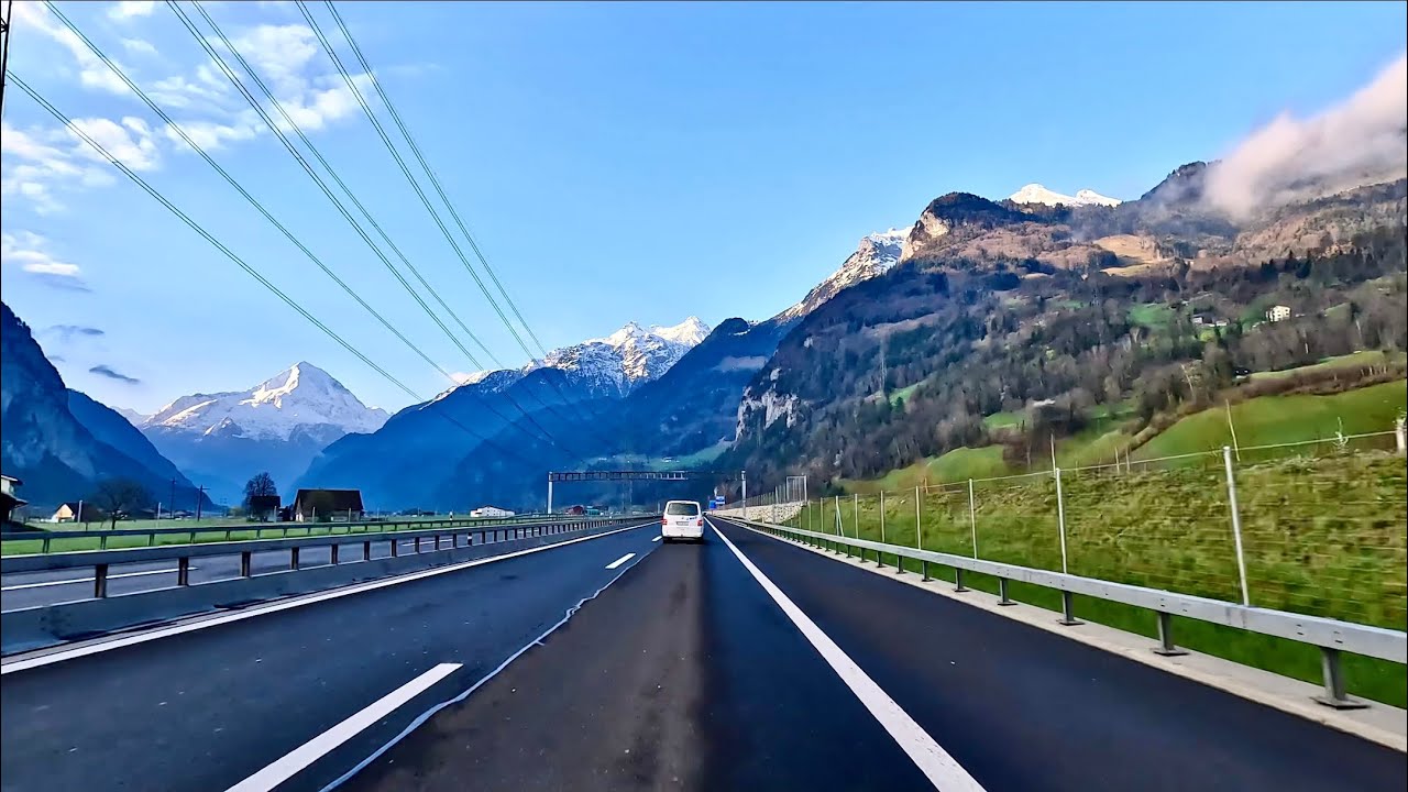 Driving in Swiss ,Highway AMSTEG - Switzerland 4K - YouTube