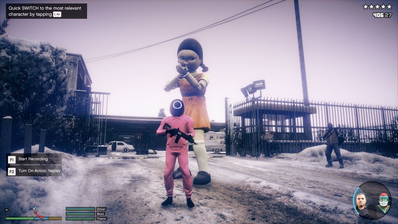 GTA5 - What Happens if Young-hee and Squid Game Guard was in Prologue ...