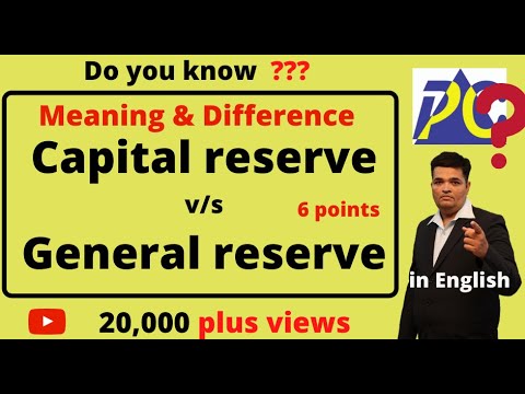 CAPITAL RESERVE AND GENERAL RESERVE ! Meaning & difference between in ...