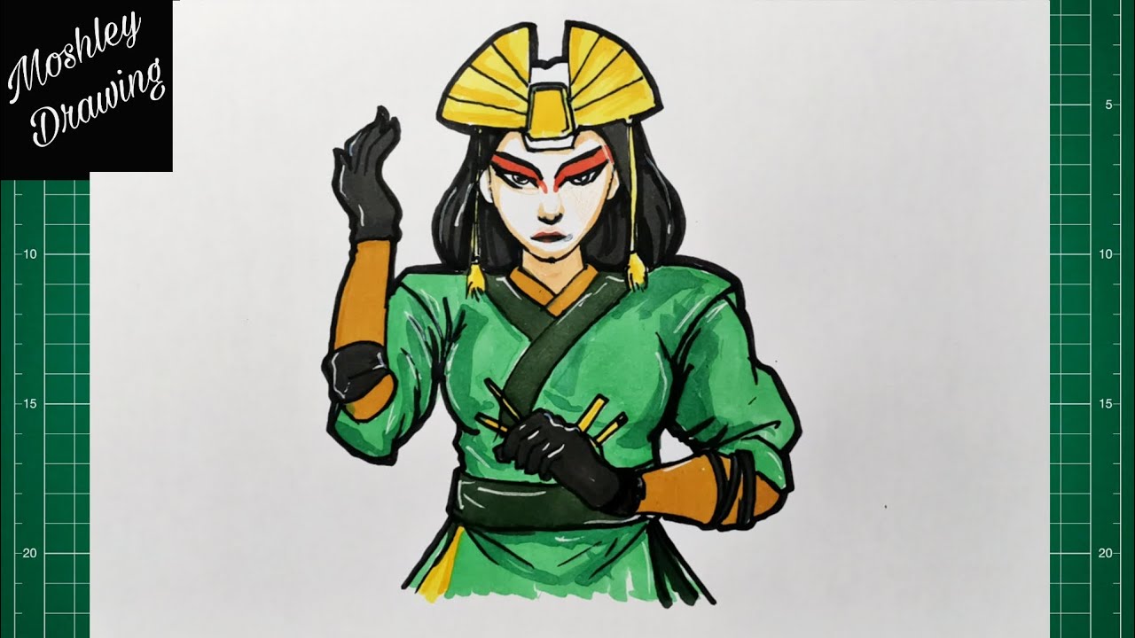 How to Draw Avatar Kyoshi from Avatar The Last Airbender - YouTube