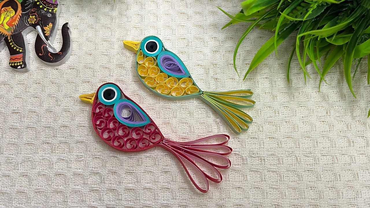 DIY Handmade Quilling paper bird - YouTube