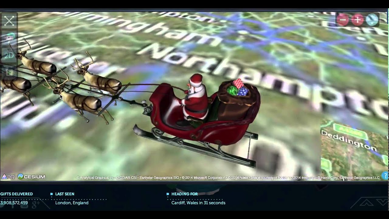 Norad Santa Tracker - The UK in 2014 - YouTube
