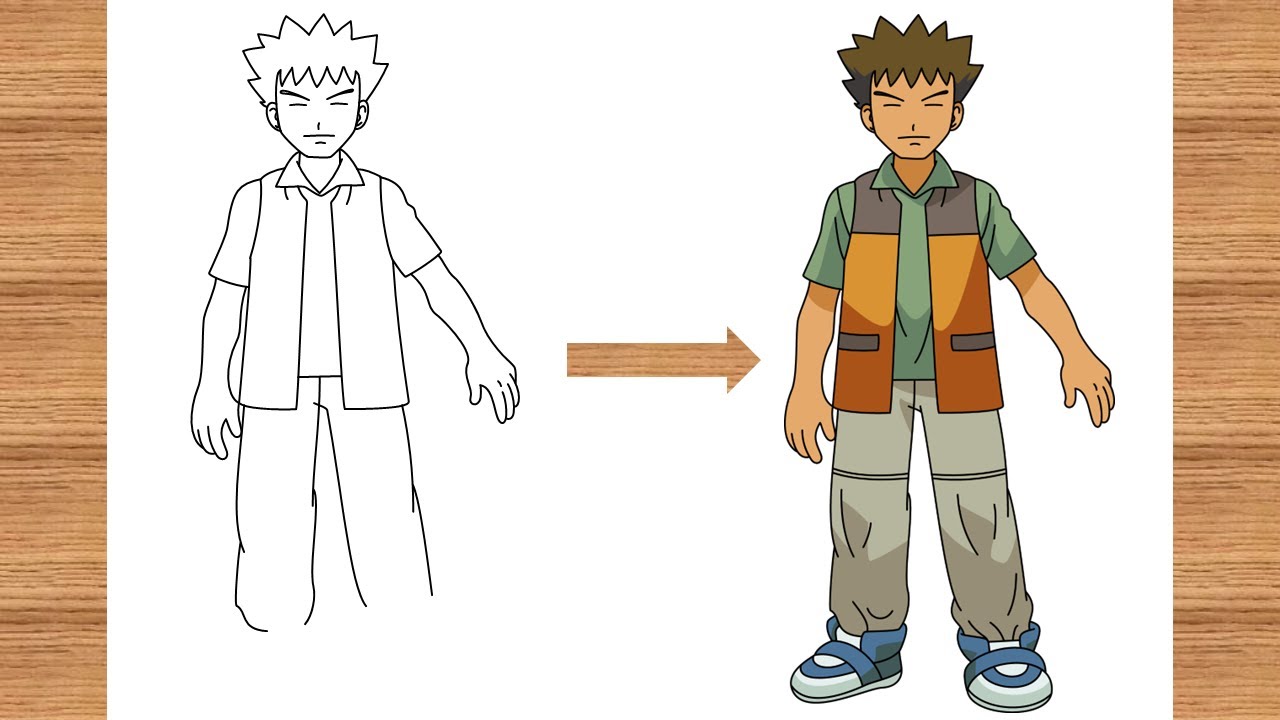 How To Draw Brock From Pokemon / Step By Step / Easy Drawing / Tamanna ...