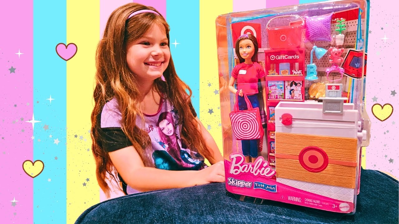 Unboxing and Playing with Barbie Skipper's First Job Target Doll Set ...