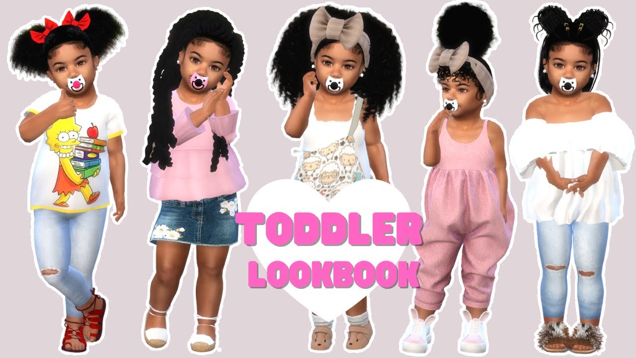 Sims 4:Toddler Summer Lookbook + CC Links - YouTube