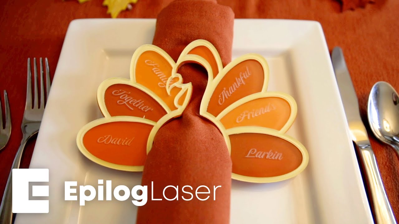 Laser Cut Thanksgiving Napkin Holder and Table Place Card - YouTube