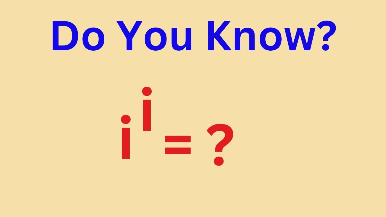 What is i ^ i? Imaginary or Real? - YouTube